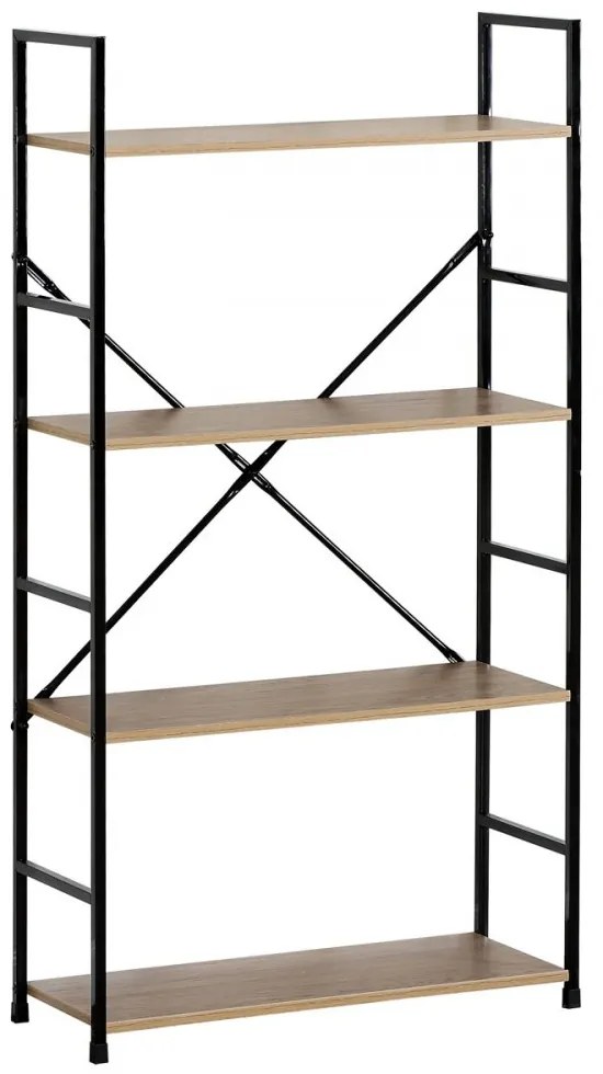 Autronic Regál VERSA II — černá/ dekor dub