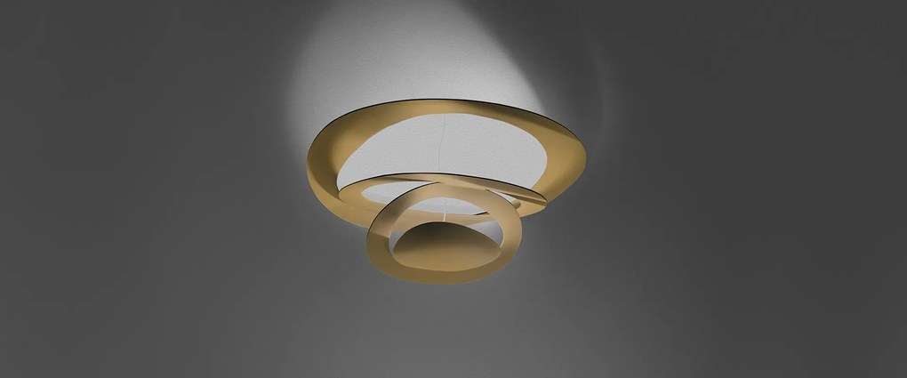Artemide Pirce mini soffitto LED, zlaté designové stropní svítidlo, 44W LED 3000K, prům.69cm