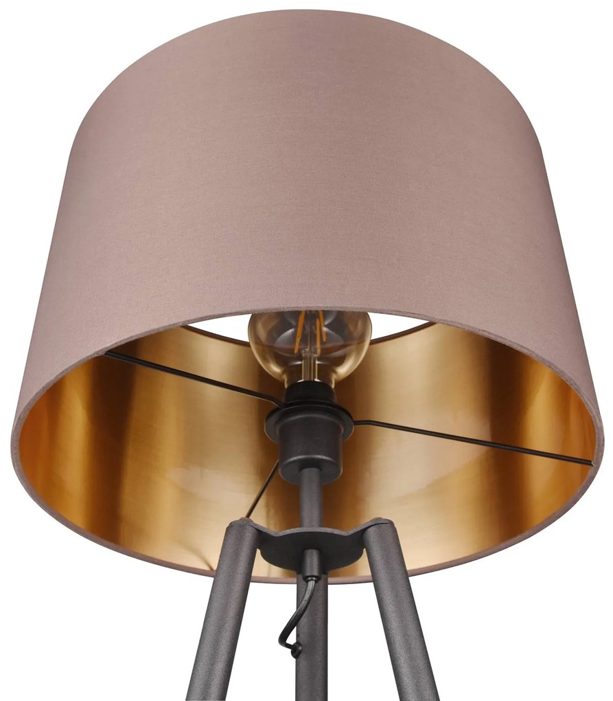 Stojací lampa Colette třínožka, černá/taupe