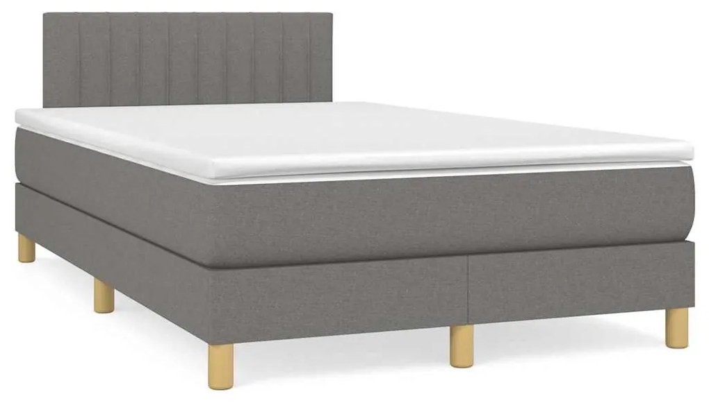 Box spring postel s matrací a LED tmavě šedá 120x190 cm textil 3270103