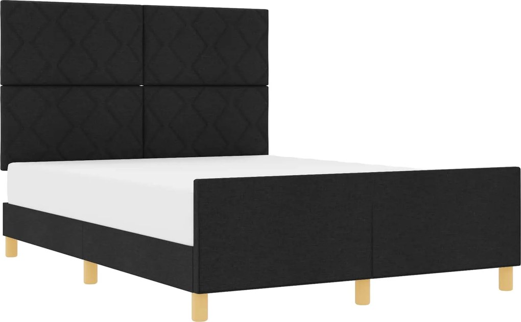 Rám postele s čelo Černá 140 x 200 cm textil 3344811