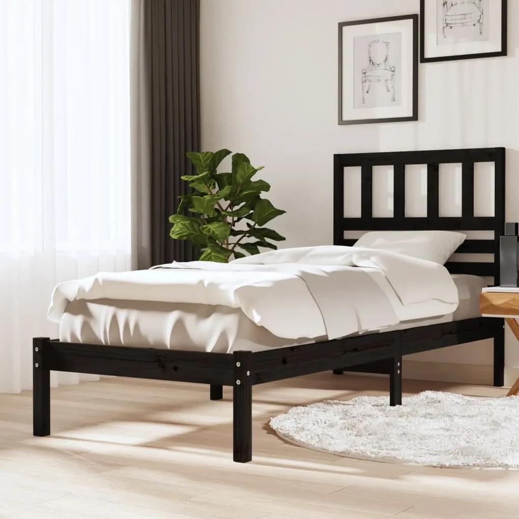 3101017 vidaXL Rám postele černý masivní borovice 100 x 200 cm