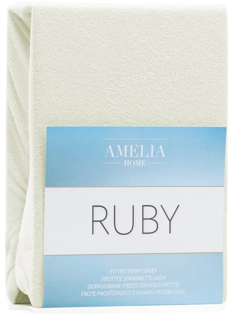 Froté prostěradlo s gumou Amelia Home Ruby ecru