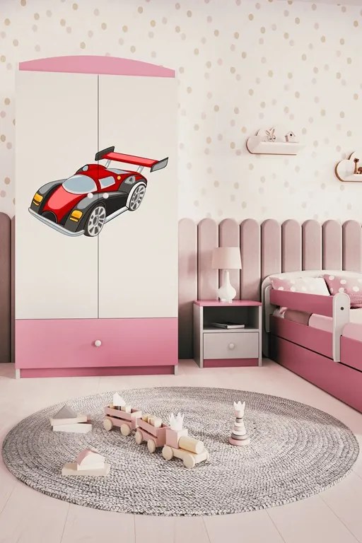 Dětská skříň Babydreams 90 cm formule růžová