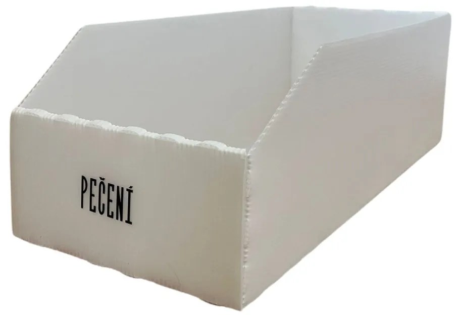 usporadejto.cz Úložný box, plastový 20x50x16cm - do spíže i do skříně KARTONPLAST - BÍLÝ
