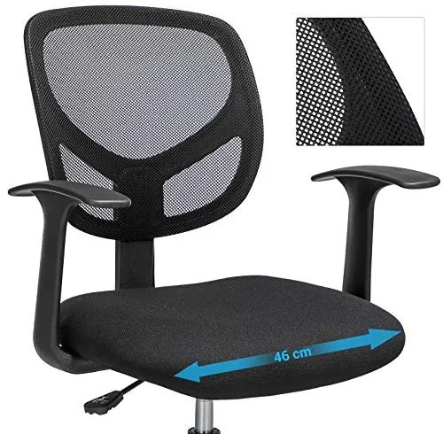 Goleto Ergonomická kancelářská židle s výškou sedáku 55-75 cm | černá