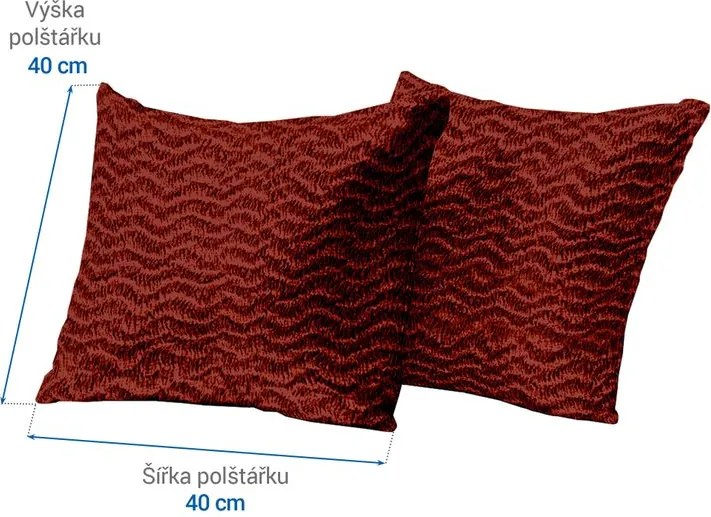 Bielastické potahy CRISTINA měděná povlaky na polštářky 2 ks (40 x 40 cm)