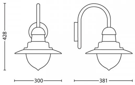 Philips 01652/06/PN - Venkovní nástěnné svítidlo MYGARDEN RAINDROP 1xE27/53W/230V IP44