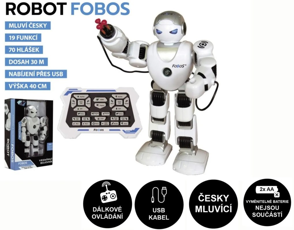 Robot teddies robot rc fobos interaktivní chodící