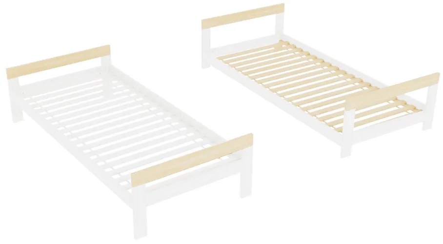 Benlemi Sada DOUBLE pro rozklad domečkové či teepee postele na dvě jednolůžka Zvolte barvu: Bílá, Zvolte rozměr: 90x190 cm