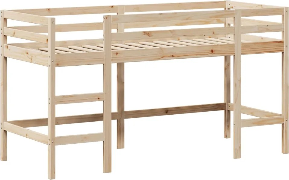 Patrová postel s žebříkem a střechou 80 x 200 cm borovice 3282028