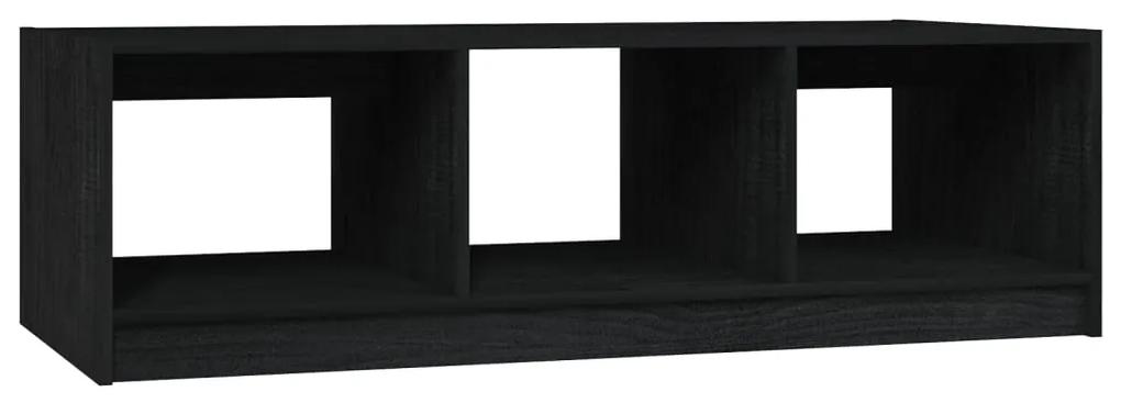 Konferenční stolek černý 110 x 50 x 34 cm masivní borové dřevo - Default Title