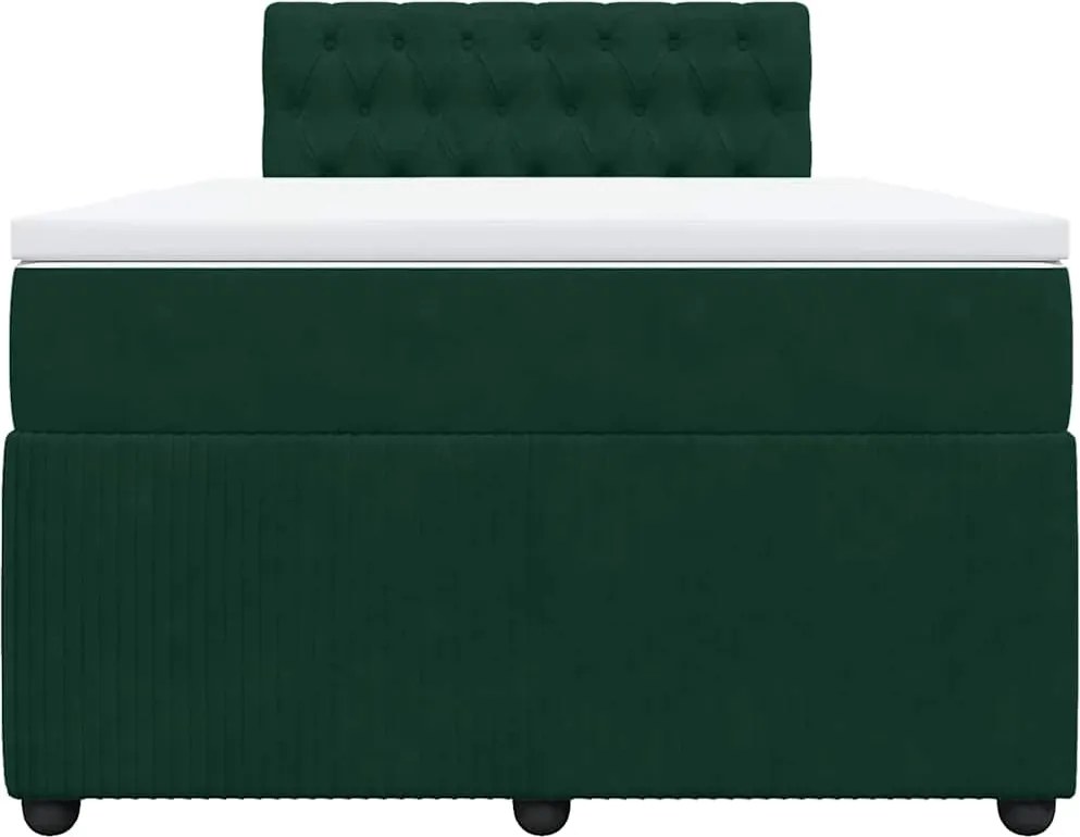 Box spring postel s matrací tmavě zelená 120 x 200 cm samet 3290019