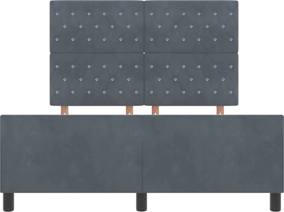 Postel s boxspringem s čelo Tmavě šedá 160 x 200 cm samet 3344886