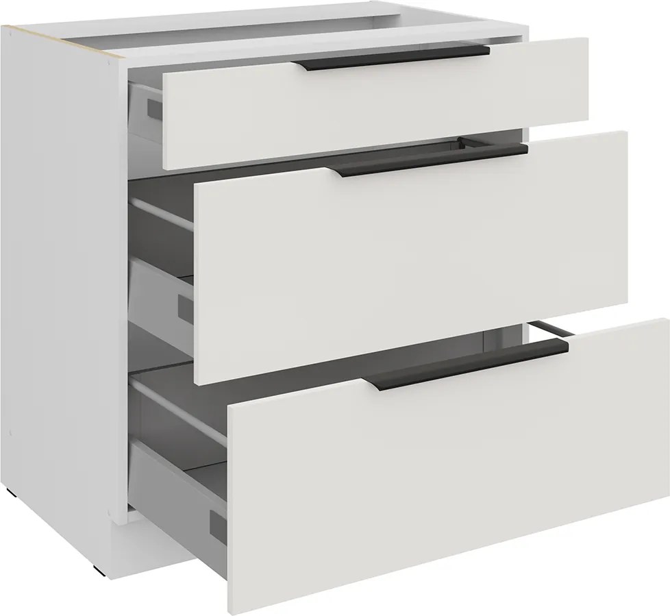 ARIA wh | dolní skříňka 80 D 3S zásuvková | 80 cm | PREMIUM BOX | bílá
