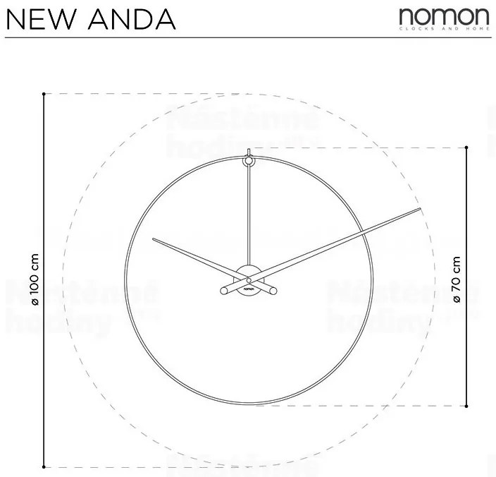 Designové nástěnné hodiny Nomon New Anda G 100cm