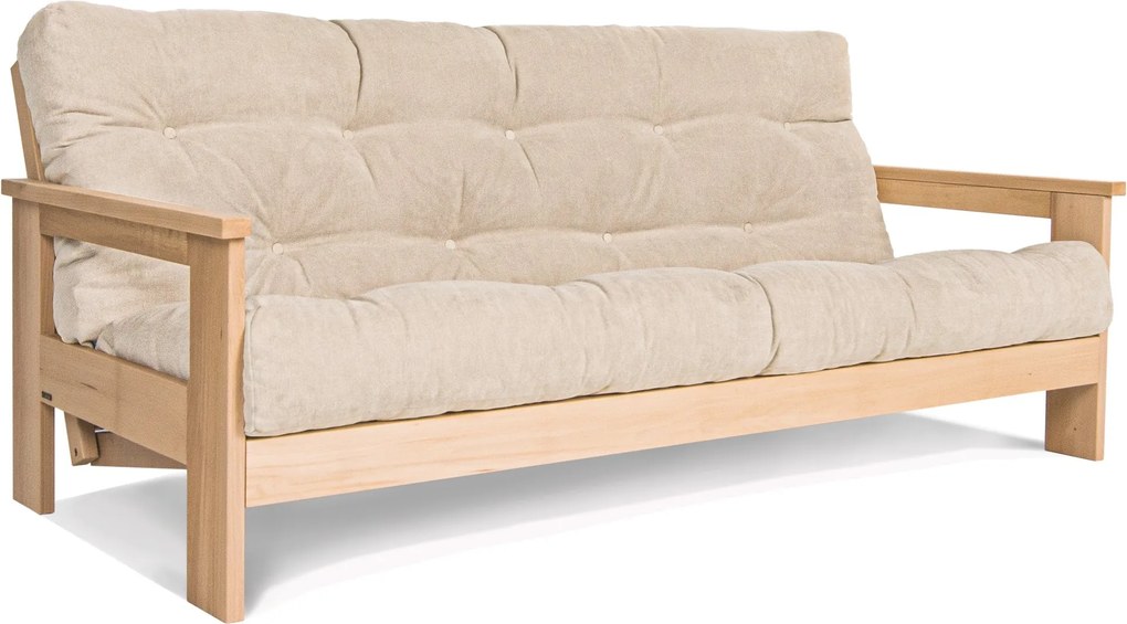 Marior Home Rozkládací futonová pohovka Mexico - Přírodní buk olejovaný / Cream