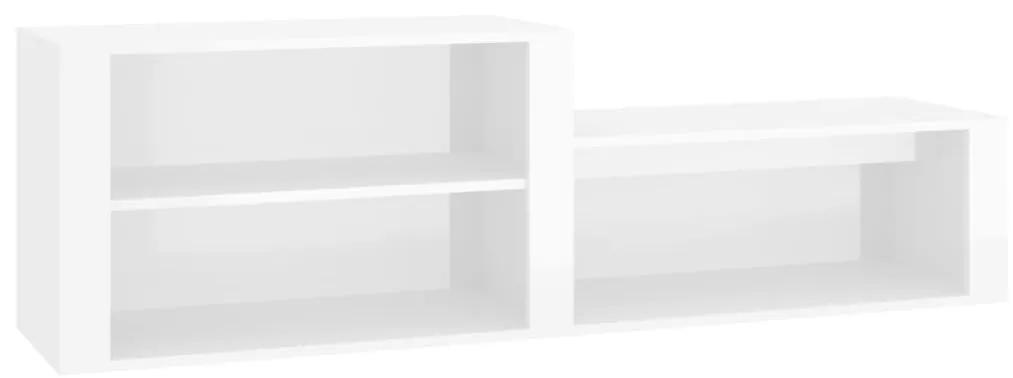 vidaXL Botník bílý s vysokým leskem 150 x 35 x 45 cm kompozitní dřevo