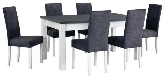 Moderní jídelní set RISTO se 6 čalouněnými židlemi