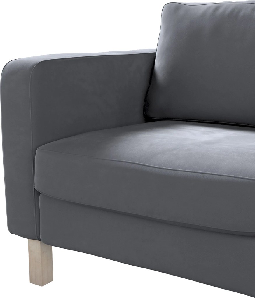Potah na křeslo IKEA Karlstad, krátký barva šedá látka lesklé, sametová