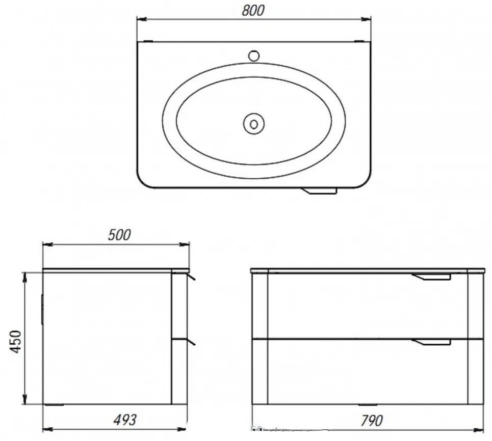 Lavedo Velluto Blue 80 koupelnová skříňka s umyvadlem
