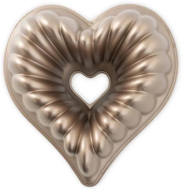Nordic Ware forma bábovka srdce karamelová 2,4 l 55548
