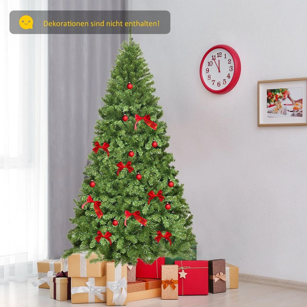 Costway 230 cm Umělý vánoční stromek s kovovým stojanem Christmas Tree Green