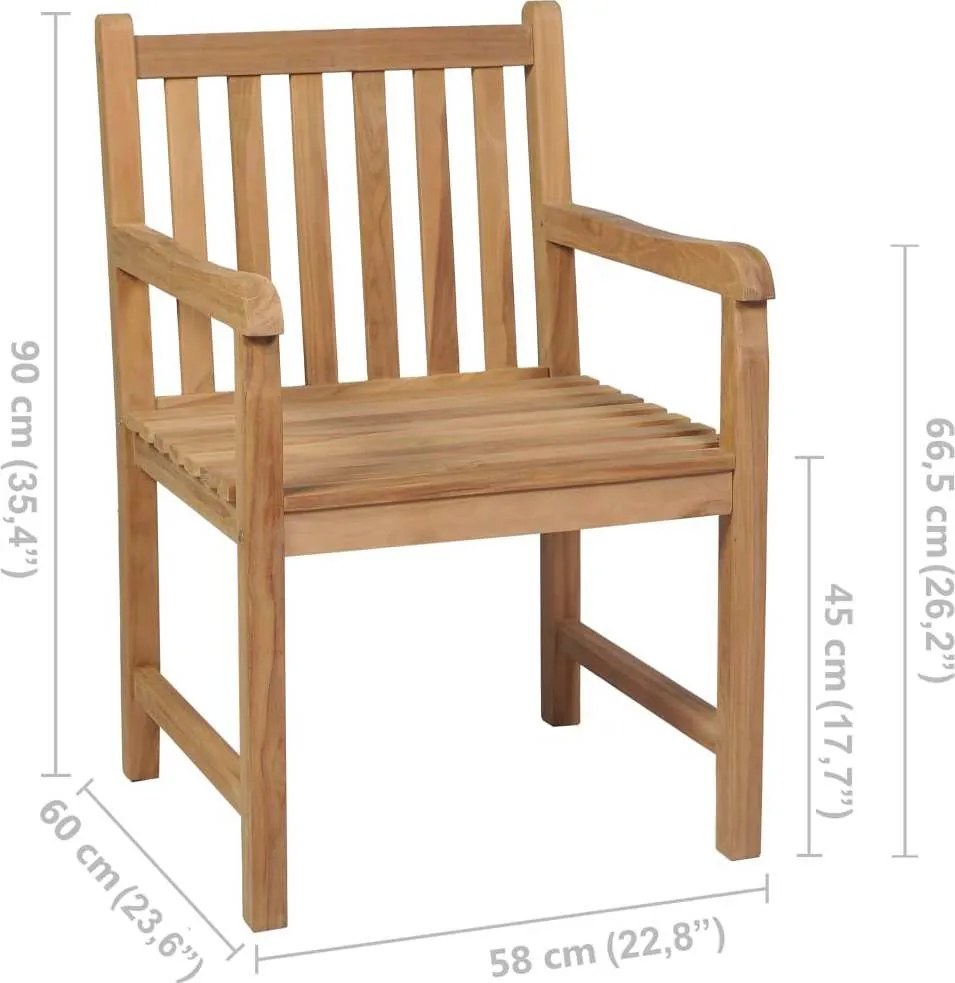 vidaXL Zahradní židle 4 ks masivní teakové dřevo [3073001]