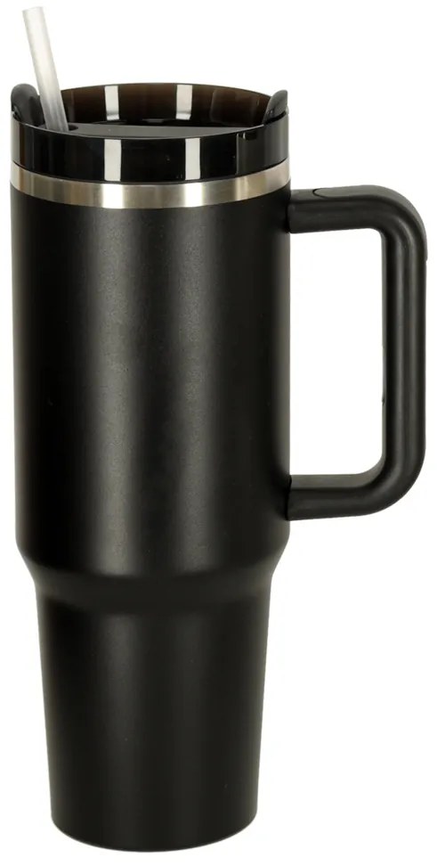 Creative Corner Termohrnek s brčkem a uchem termoska 1200ml černý