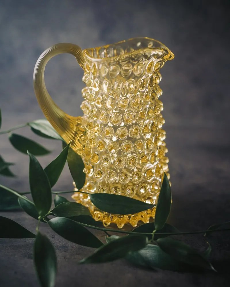 Džbán, Jílek Glassworks, HOBNAIL, Citrín, 350 ml