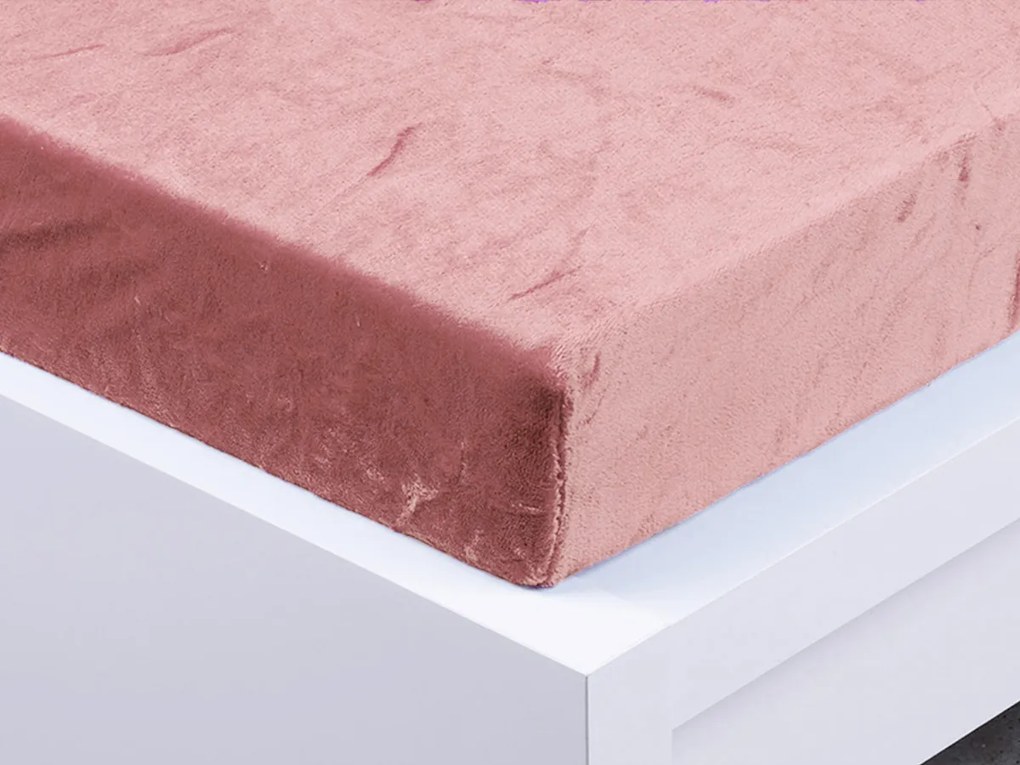 XPOSE® Dětské mikroplyšové prostěradlo Exclusive - starorůžové 70x140 cm