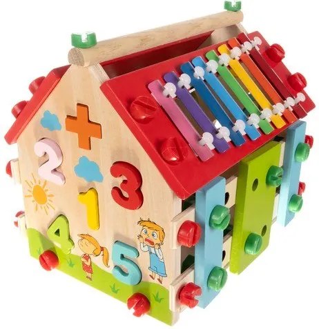 Montessori multifunkční dřevěný domeček Kruzzel 22564