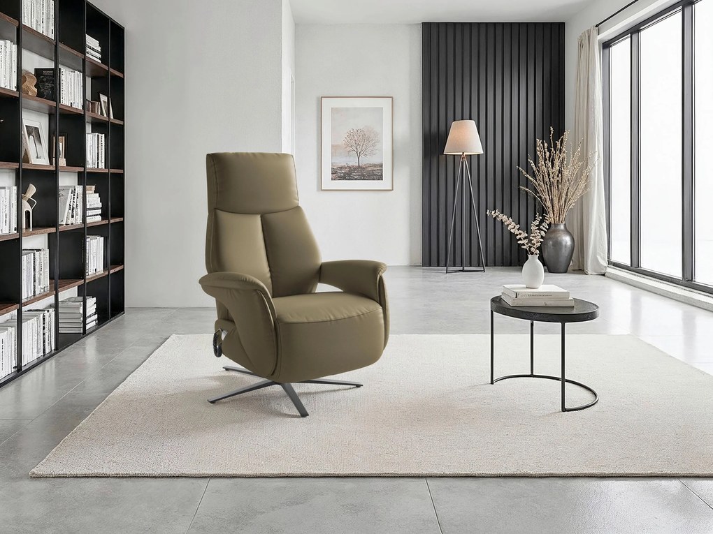 XXXLutz RELAXAČNÍ KŘESLO, kůže, olivově zelená Sit & More - Online Only křesla & taburety - 00014403581X