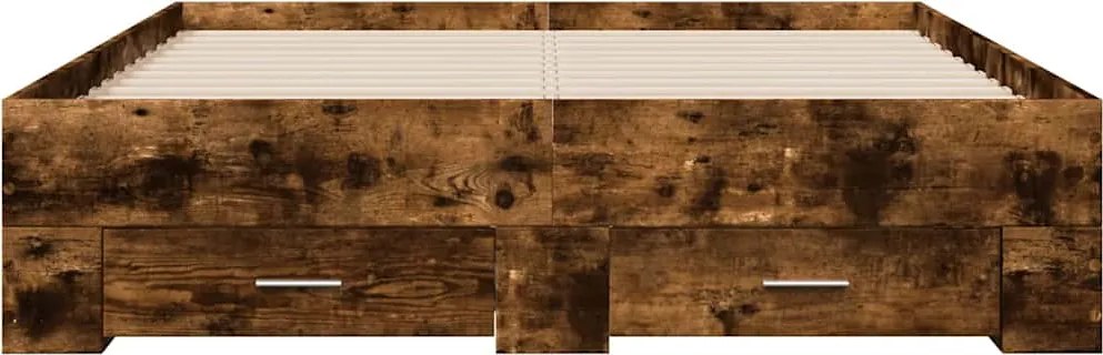 Rám postele se zásuvkami kouřový dub 135 x 190 cm kompozit 3280409