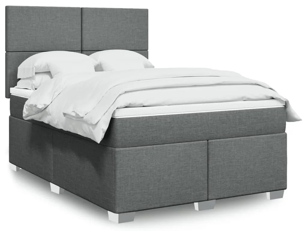 Box spring postel s matrací tmavě šedá 160x200 cm textil 3292833