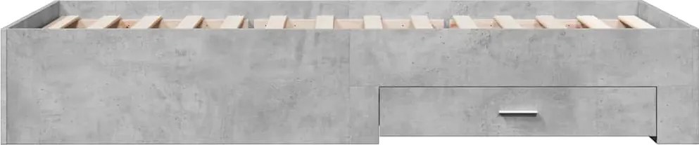 Rám postele se zásuvkami betonově šedý 100 x 200 cm kompozit 3280422