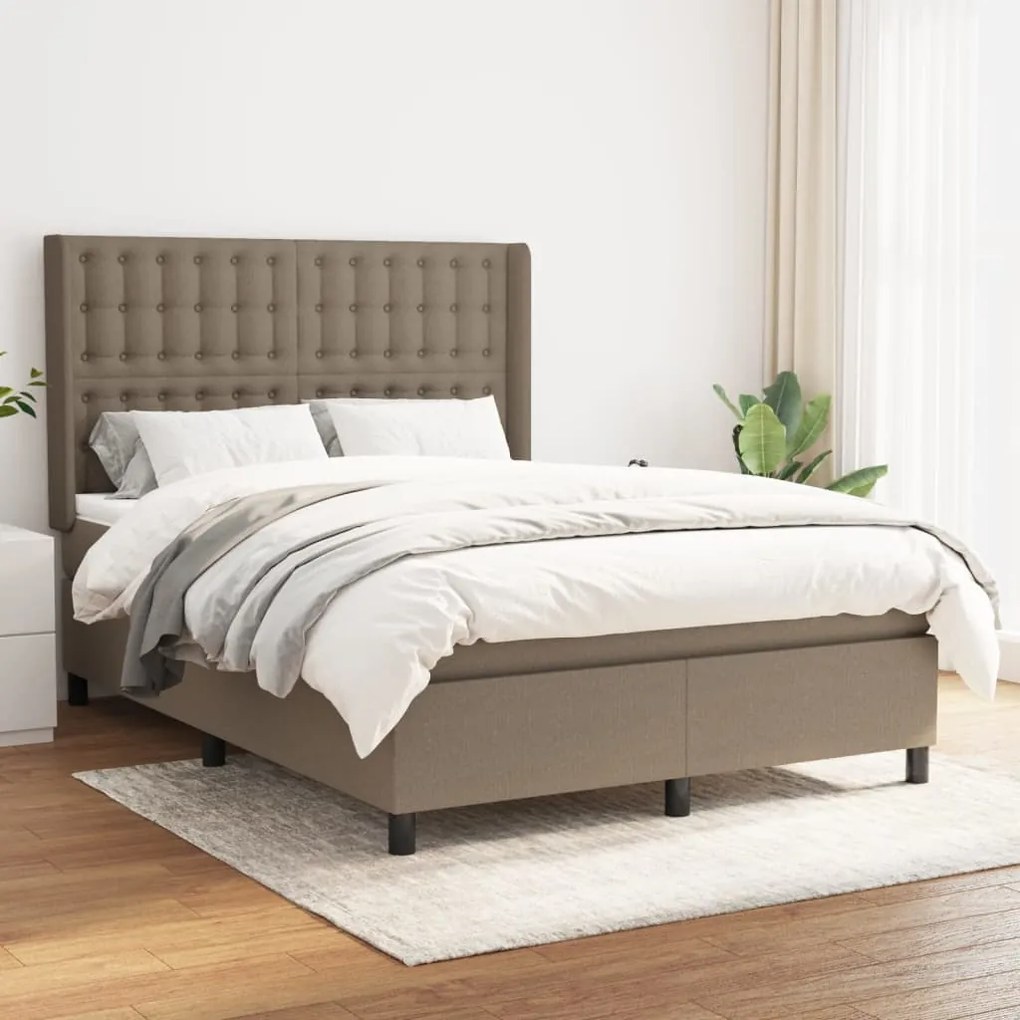 Box spring postel s matrací taupe 140x200 cm textil 3131757