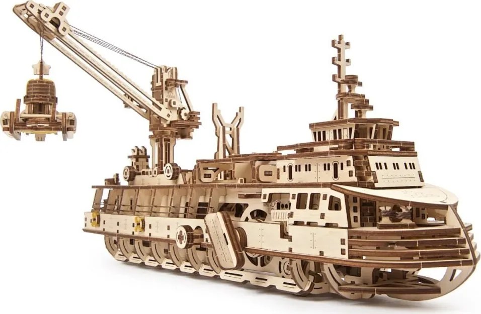 Hračka Ugears 3D dřevěné mechanické puzzle Výzkumná loď [6950378]