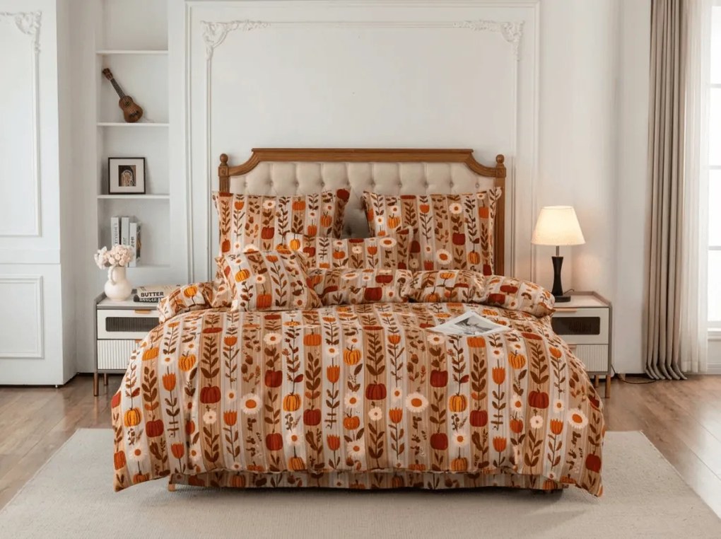 Povlečení z mikrovlákna PUMPKIN STRIPES barevné Rozměr povlečení: 70 x 90 cm | 140 x 200 cm