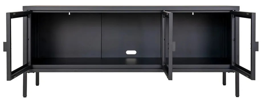 Černý kovový TV stolek 130x55 cm Brisbane – House Nordic