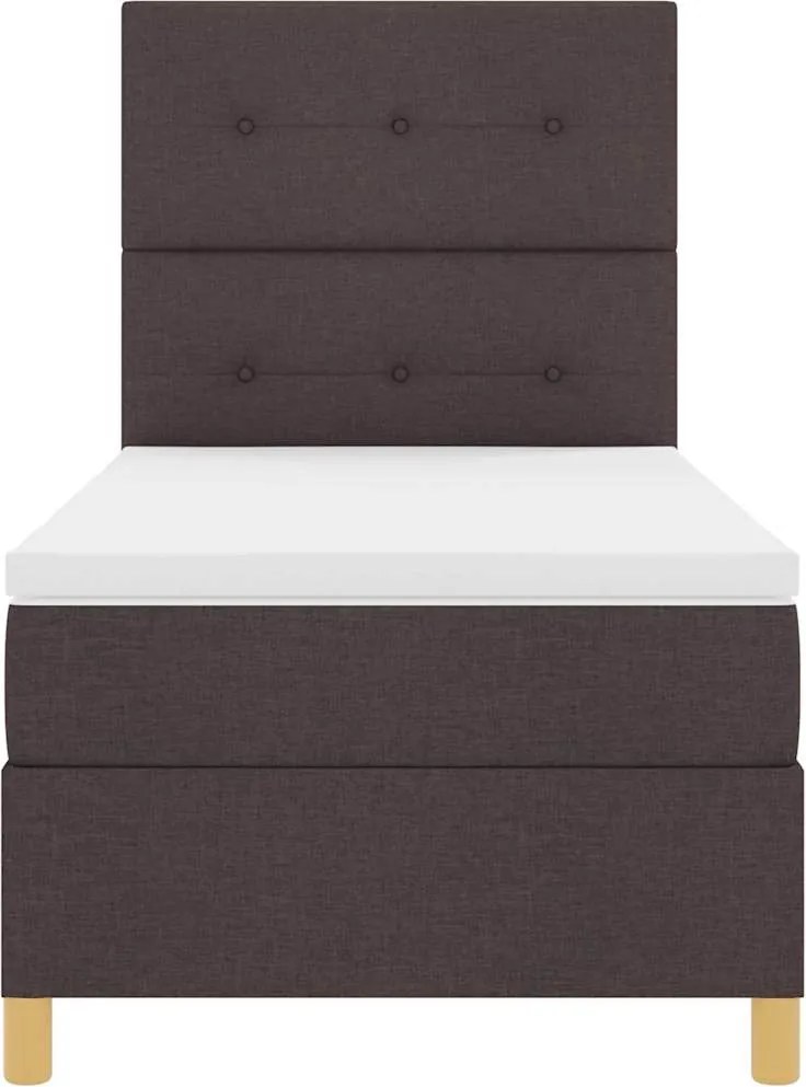 Postel s boxspringem s čelo Tmavě hnědá 80 x 200 cm textil 3339577