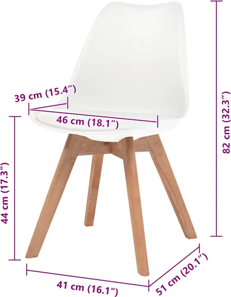 Jídelní židle 4 ks bílé plast 244784