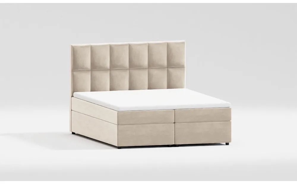 Béžová boxspring postel s úložným prostorem 140x200 cm Flip – Ropez