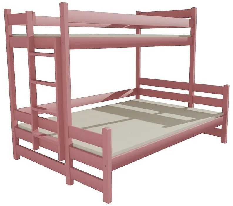 Vomaks Patrová postel s rozšířeným spodním lůžkem PPS 003 80/120 x 200 cm netransparentní barva bílá vlevo (vyobrazeno)