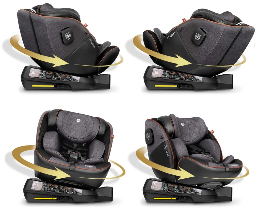 Autosedačka Nukido Prestige Line 0-36 kg ISOFIX v černé a šedé barvě pro bezpečné cestování