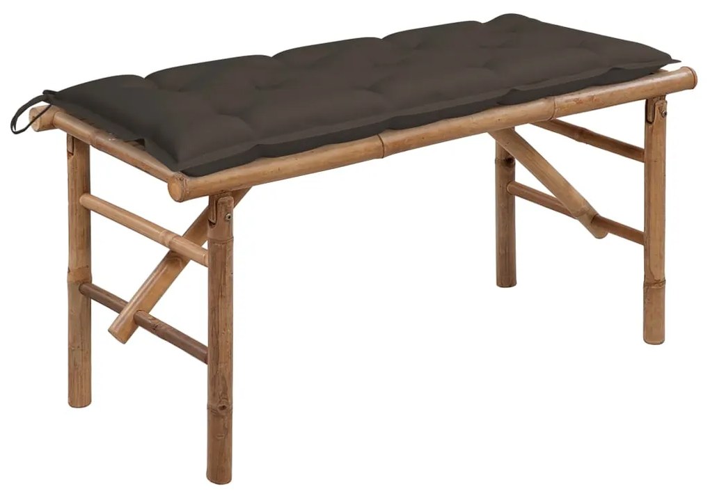 Skládací zahradní lavice s poduškou 118 cm bambus 3063872