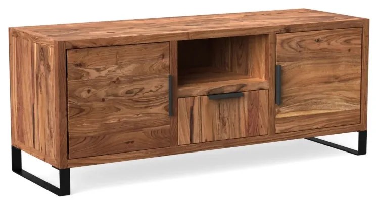 furniture-nabytek.cz - Masivní TV stolek Sidora z akácie, lakovaný, hnědý – 134×45×55 cm