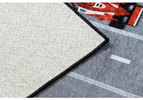 Dywany Luszczow Dětský kusový koberec JUNIOR 52108.801 pratelný  Závod, formule 1 pro děti protiskluz, šedá Rozměr koberce: 200 x 290 cm