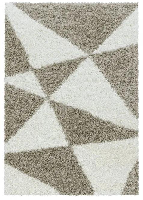 Kusový koberec Tango shaggy 3101 beige Kruh průměr 120 cm