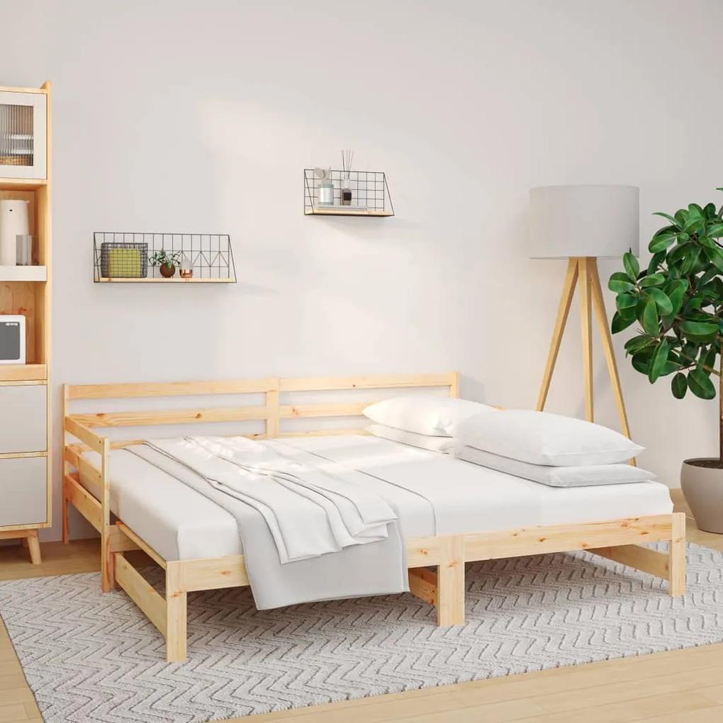 Výsuvná postel 2x (90 x 190) cm masivní borovice,  814659
